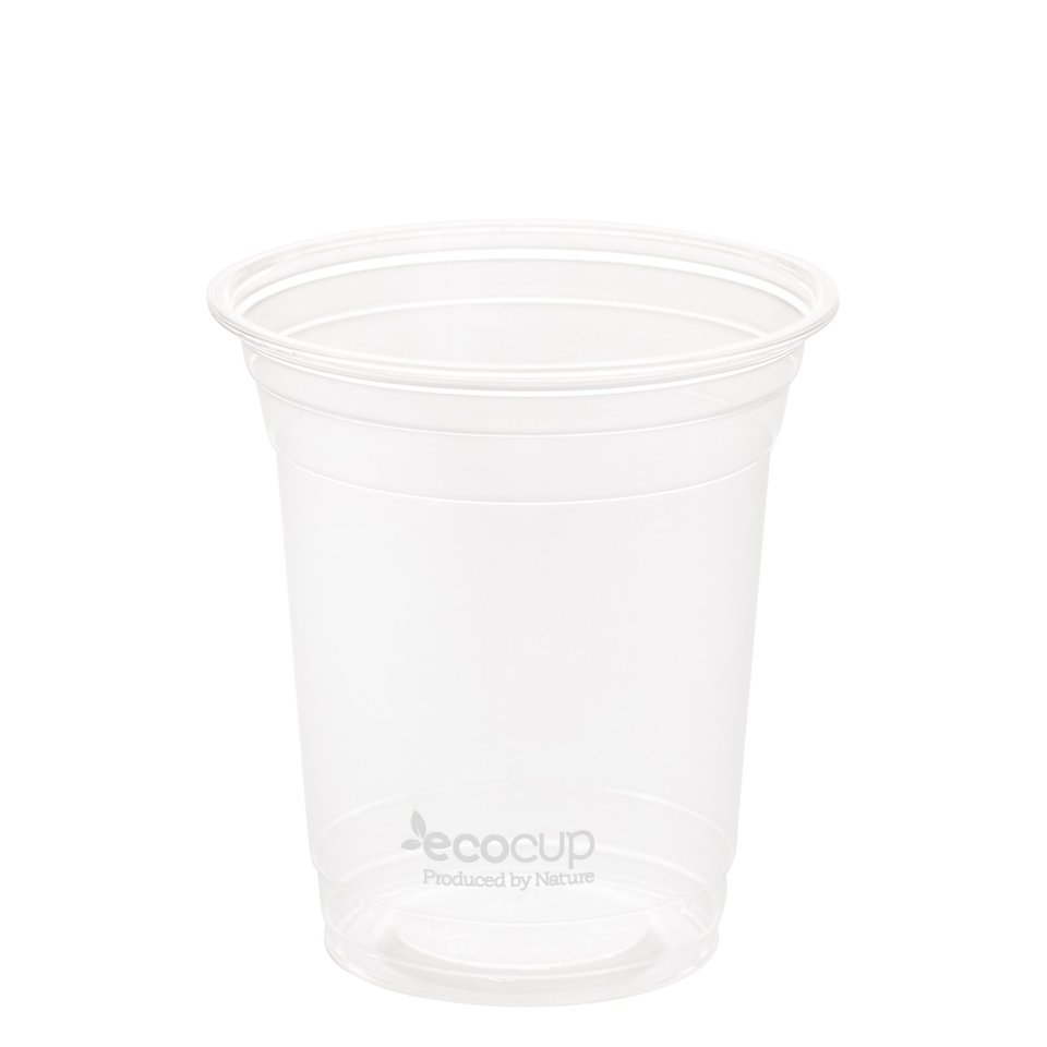 420ml Clear Cold Cup PLA White - Ecoware - Shopping cart cafe supplies
